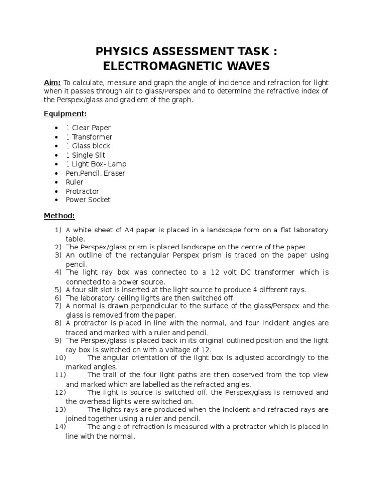 Aim | PDF | Refraction | Refractive Index