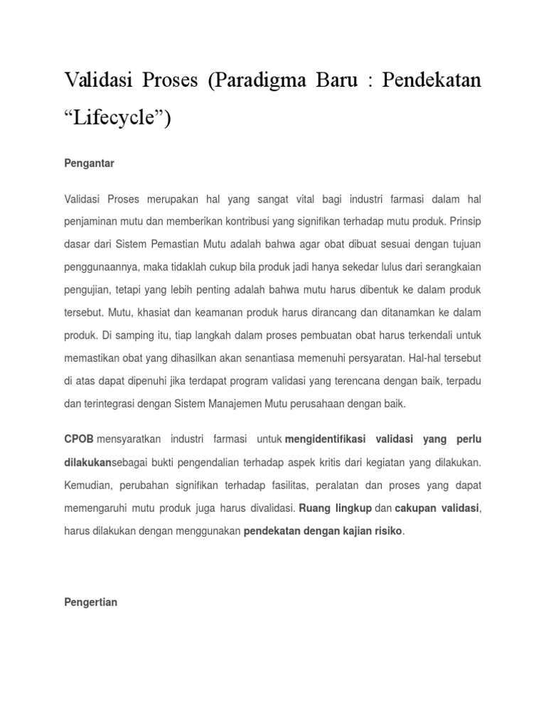 Validasi Proses | PDF