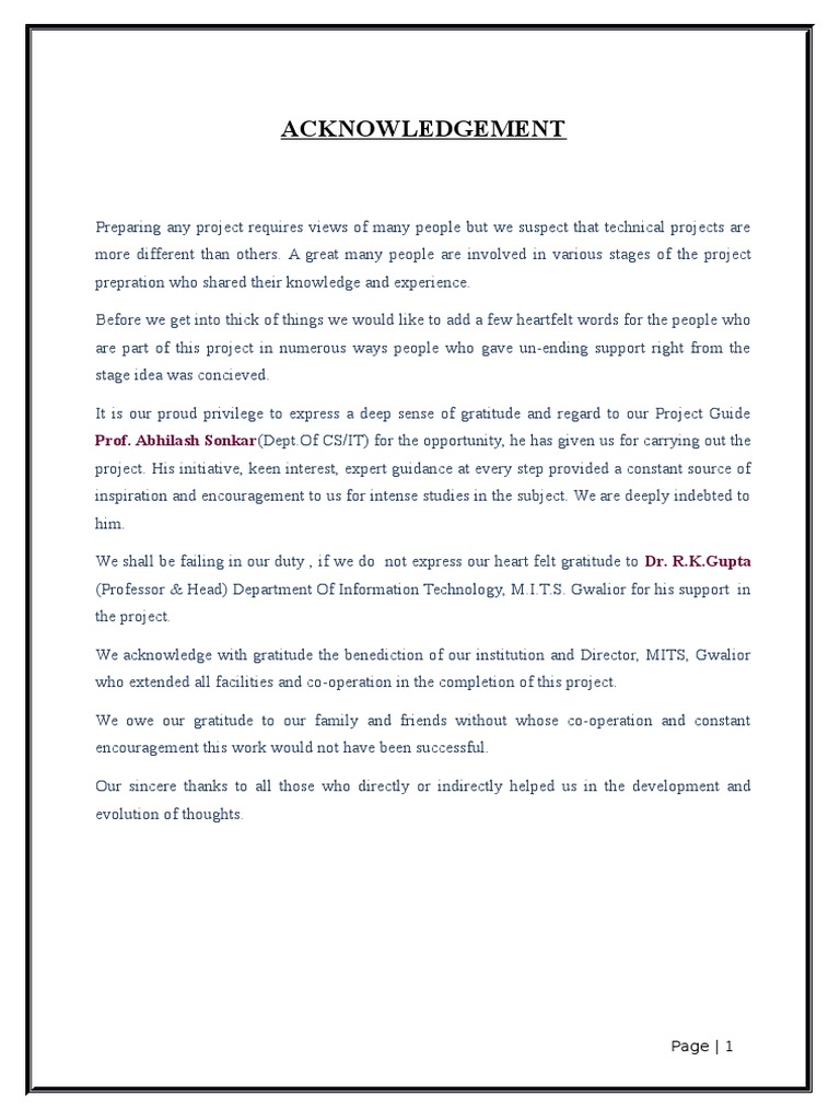 Acknowledgement | PDF | Graphical User Interfaces | Systems Engineering