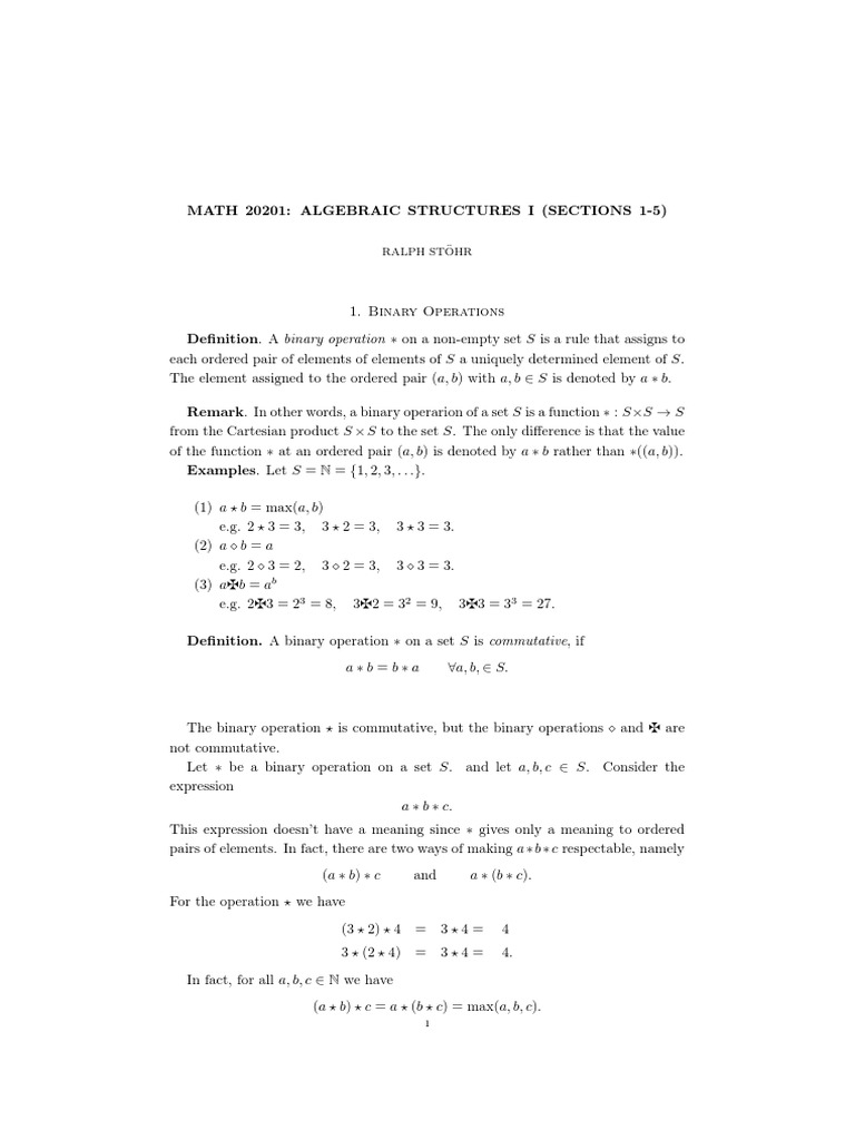 Algebraic Structures | PDF | Group (Mathematics) | Matrix (Mathematics)