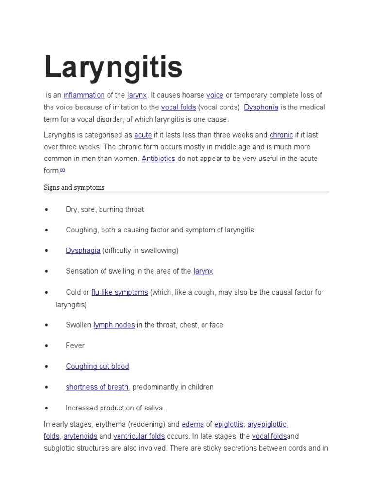 Laryngitis | PDF | Otorhinolaryngology | Pneumonia