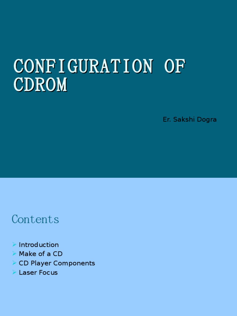 Configuration of Cdrom | PDF | Compact Disc | Cd Rom