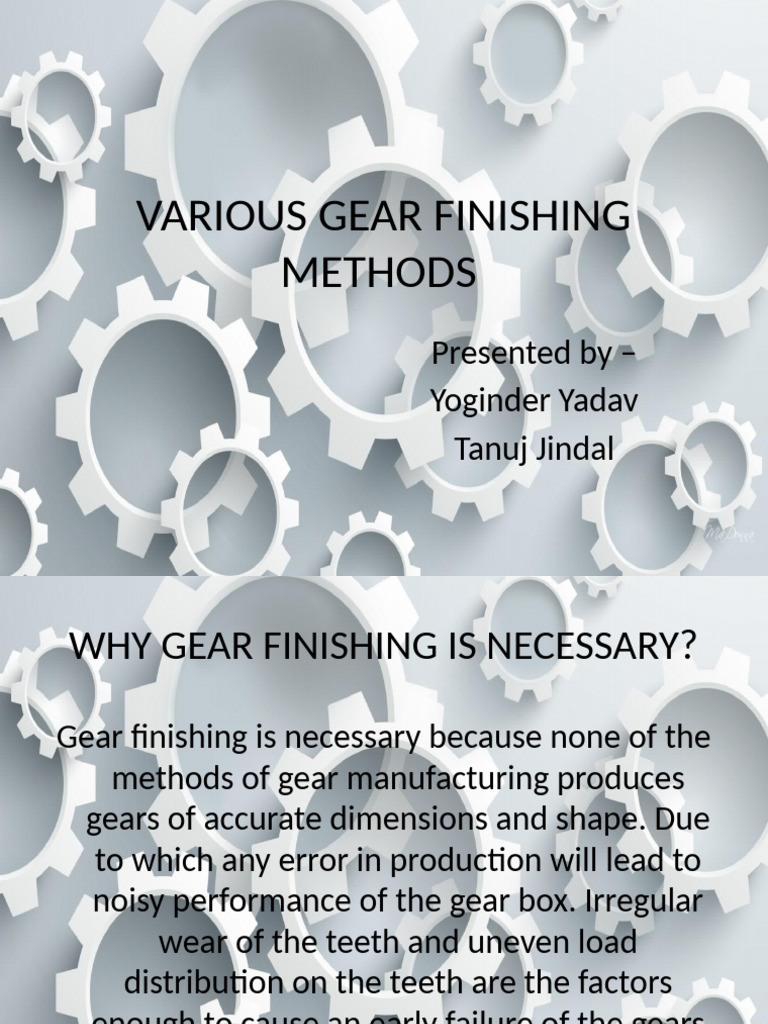 Various Gear Finishing Methods and Their Applications in Manufacturing ...