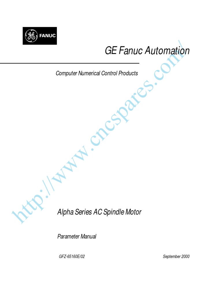 B-65160E FANUC AC SPINDLE MOTOR Parameter Manual PDF | PDF | Parameter ... B-65160E FANUC AC SPINDLE MOTOR Parameter Manual PDF | PDF | Parameter ...