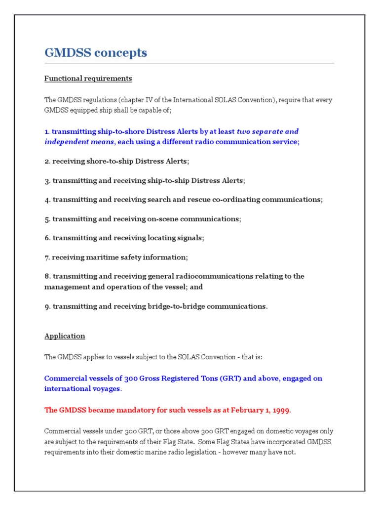 GMDSS Concepts | PDF | Wireless | Broadcasting