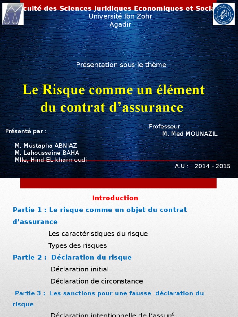 Le Risque | PDF | Assurance | Risque financier