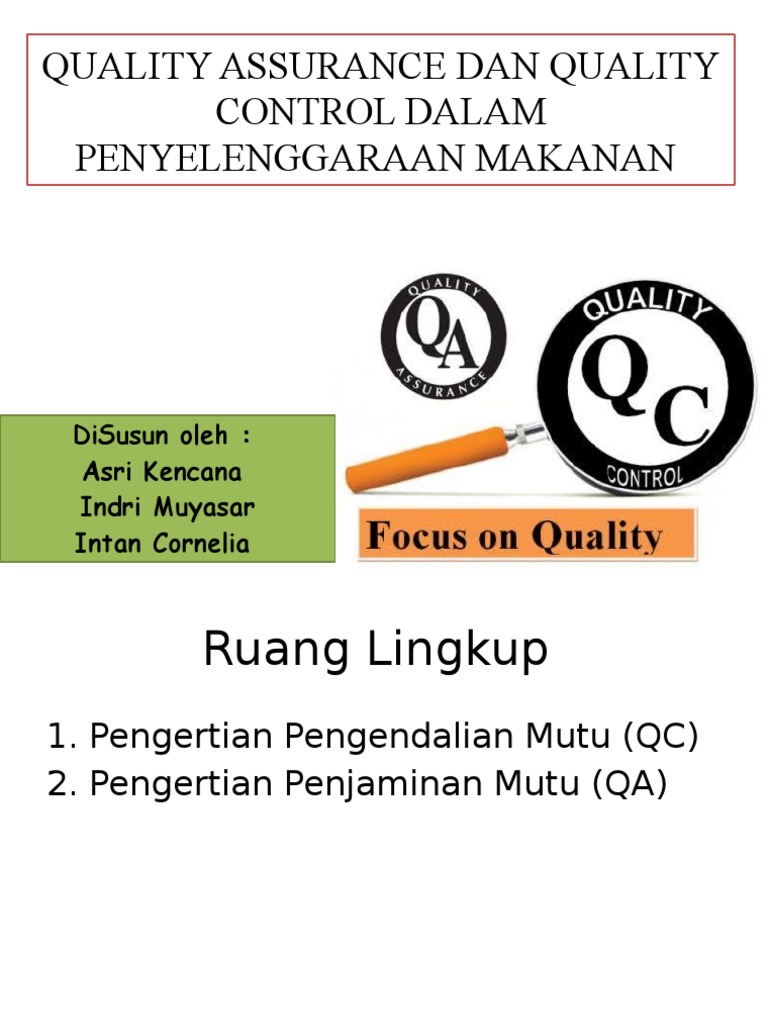 Qa Dan QC 3 | PDF | Bisnis | Pengelolaan Keuangan & Uang