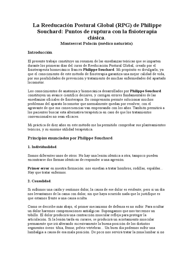 Reeducación Postural Global: Innovación | PDF | Músculo | Respiración