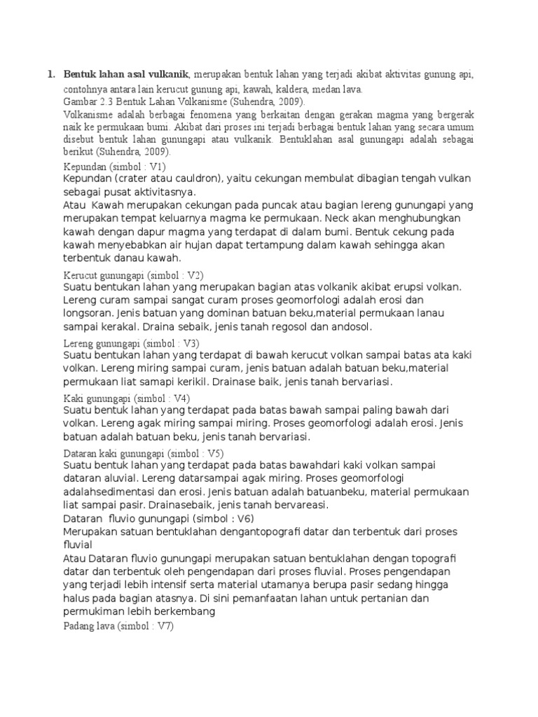 Bentuk Lahan Asal Van Zuidam Lengkap For Geomorfo | PDF