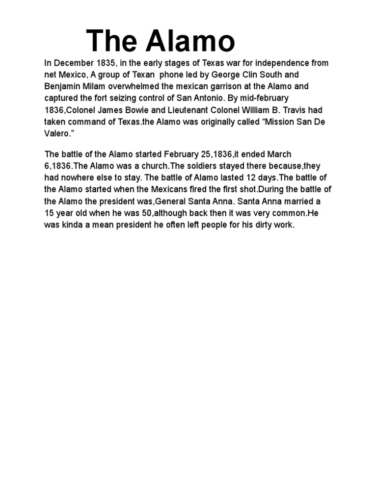 Travis and Bowie at the Alamo | PDF | Travel | Classics