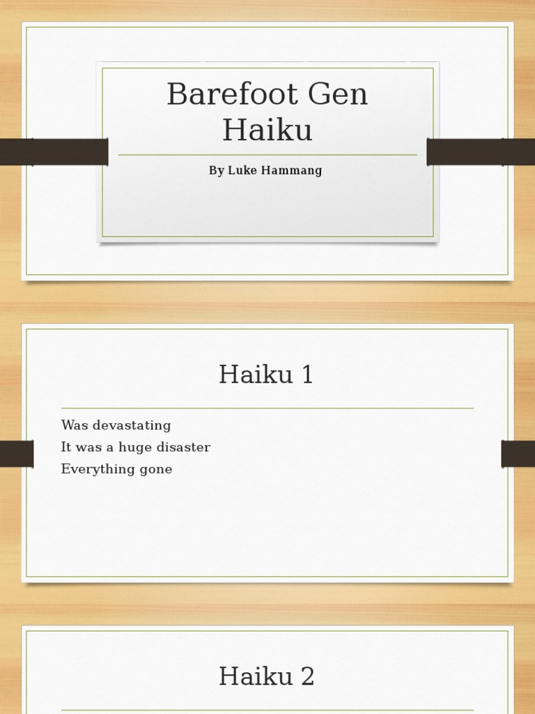 Barefoot Gen Haiku: by Luke Hammang | PDF