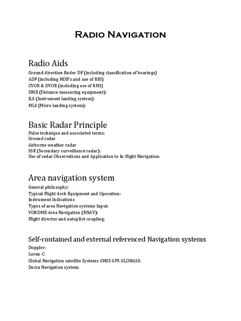 Radio Navigation Systems in Aviation | PDF | Radio Propagation | High ...