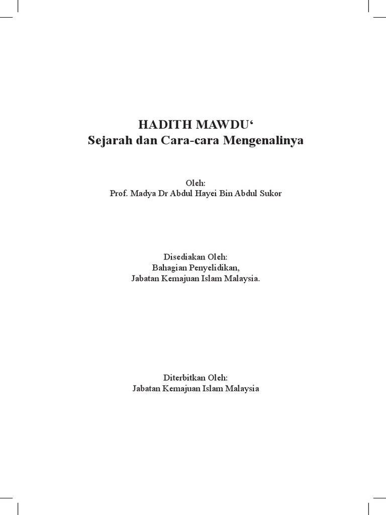 Hadith Mawdu (Palsu) | PDF
