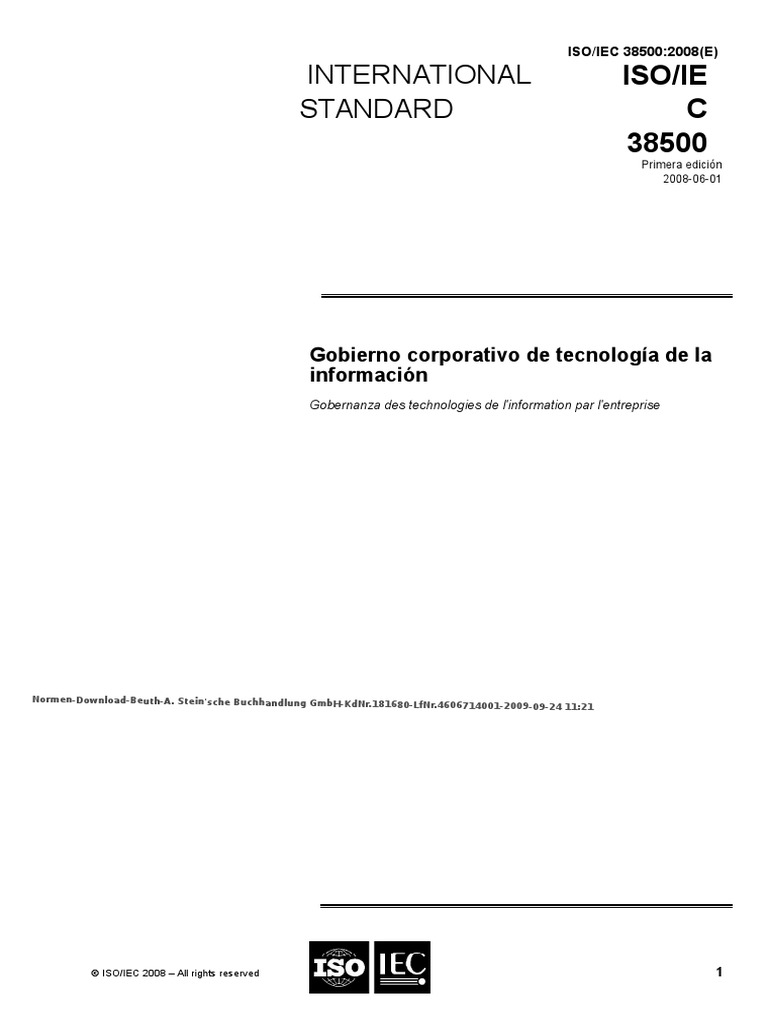 Iso 38500 Trad Español | PDF | Tecnología de información y ...