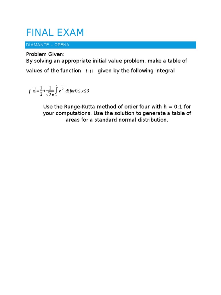 Final Exam: F (X) e DT For 0 X 3 | PDF