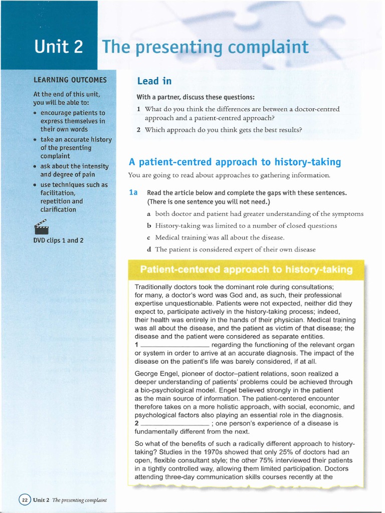 Unit 2 - The Presenting Complaint | PDF