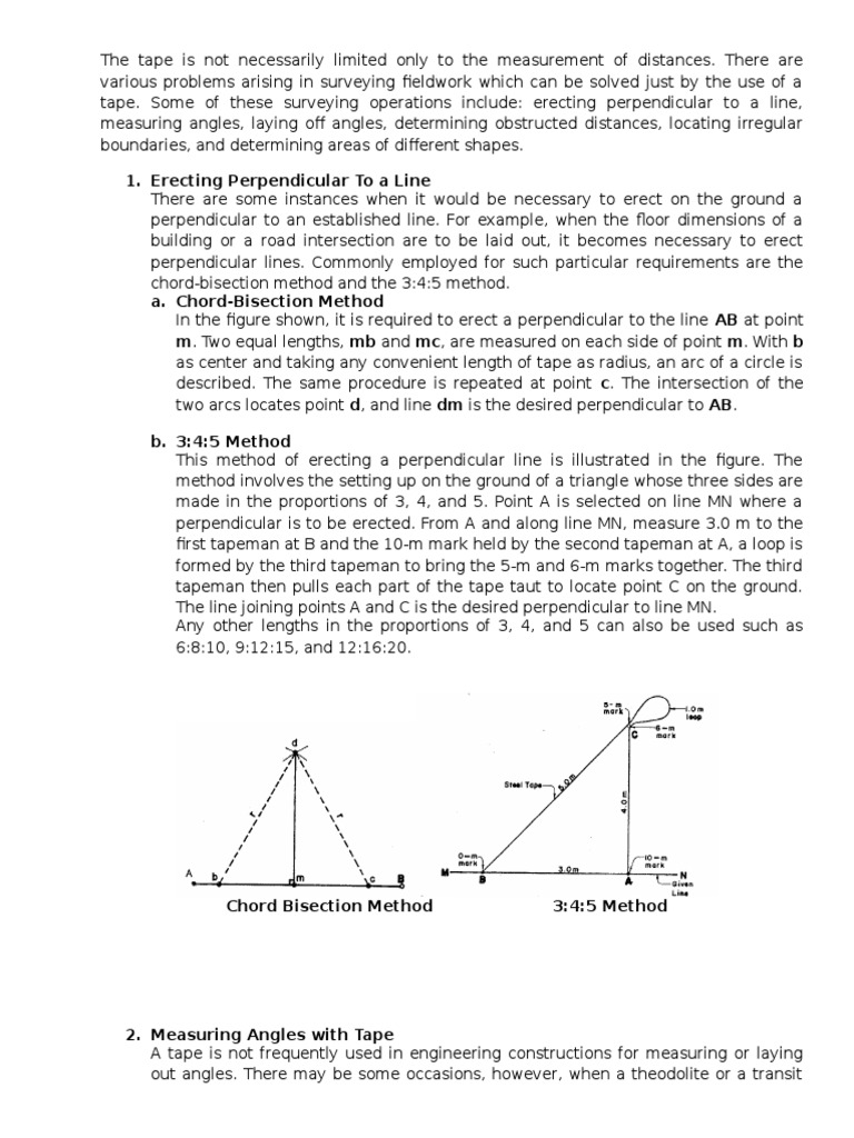 Using a Tape: Methods for Erecting Perpendiculars, Measuring Angles ...