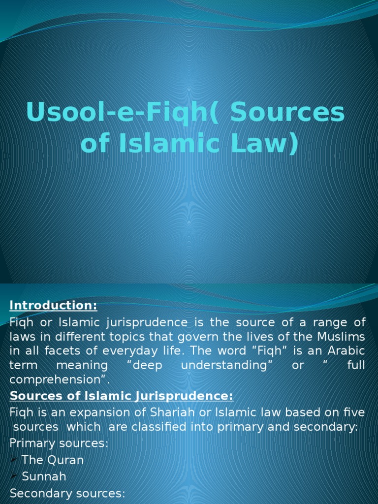 Sources of islamic law | Sharia | Sunni Islam