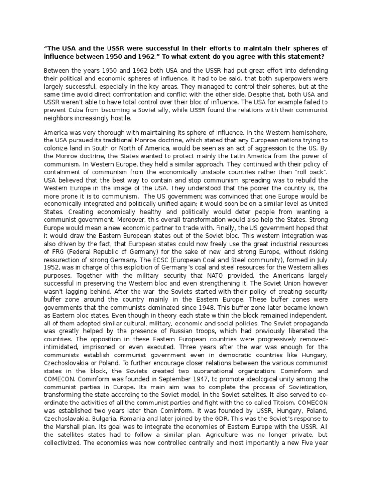 Cold War Blocks Essay | PDF | Eastern Bloc | Warsaw Pact