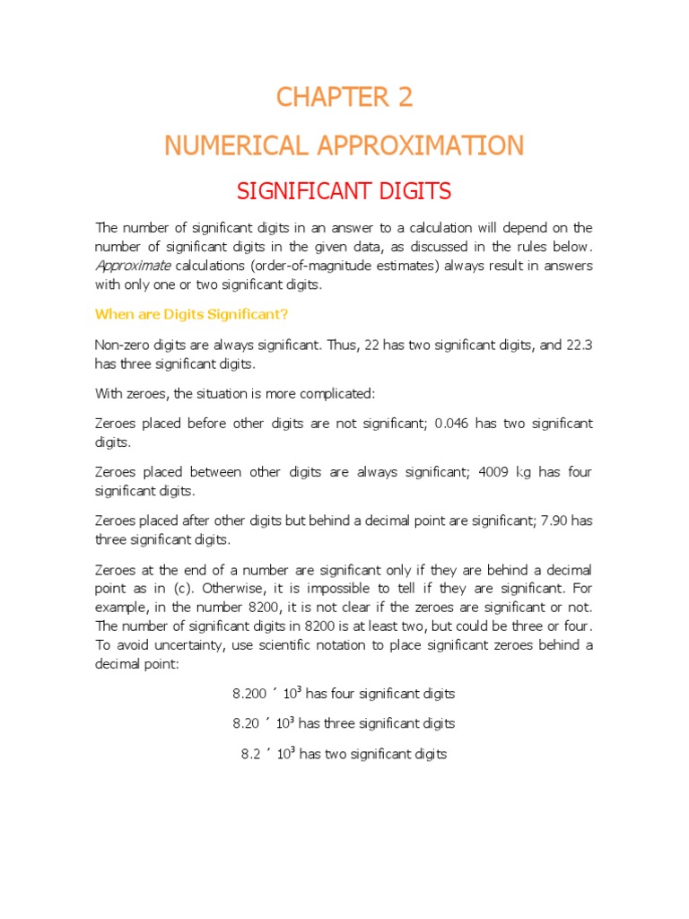 Numerical Approximation: Significant Digits | PDF | Series (Mathematics) | Summation