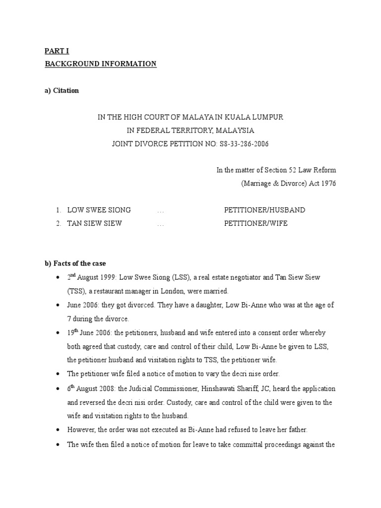 Case Critique Outlineee | PDF | Child Custody | Contact (Law)