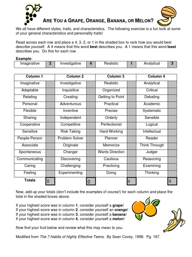 Fruitpersonality | PDF | Educational Psychology | Epistemology