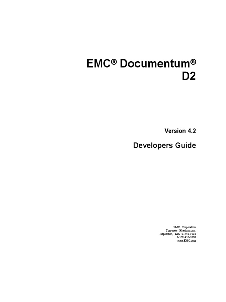 Documentum D2 4.2 Developers Guide | PDF | Application Programming ...