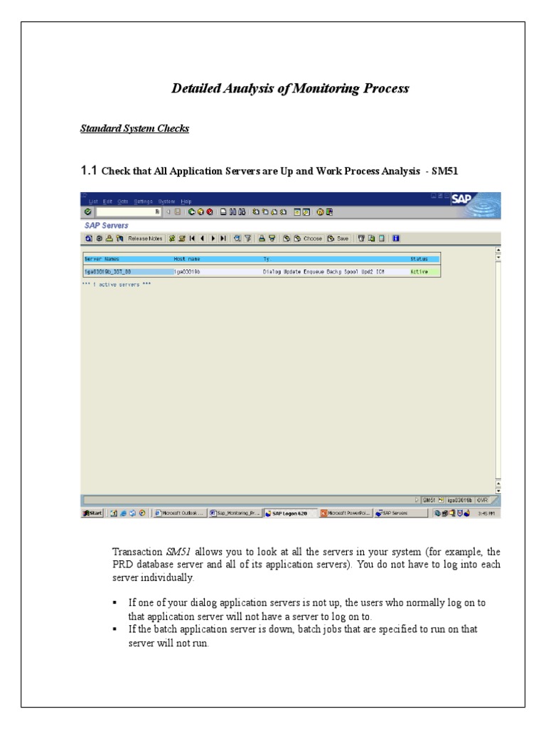 Detailed Analysis of Monitoring Process: Standard System Checks | PDF | Database Transaction ...