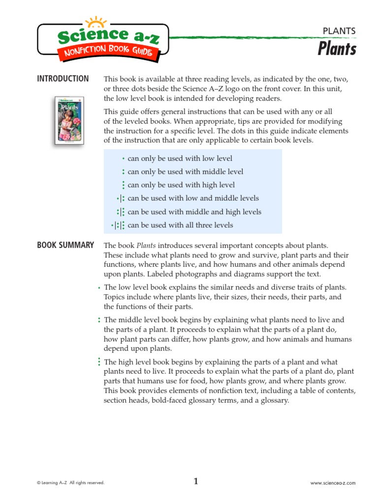 Understanding Plants for Readers | PDF | Reading Comprehension ...