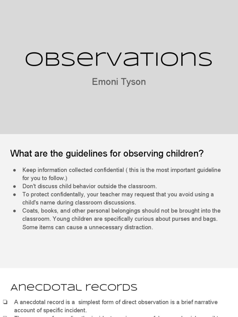 Emoni-Observation Tools | PDF | Wellness