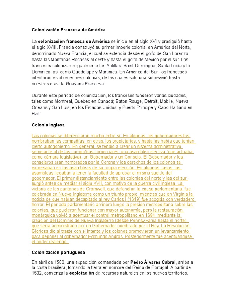 Colonizacion Francesa de America | PDF | Colonización francesa de las ...