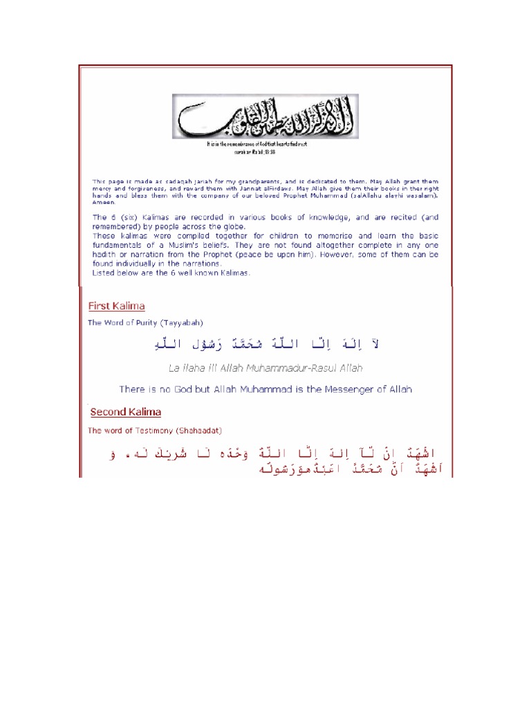 The Six Kalimas PDF | PDF