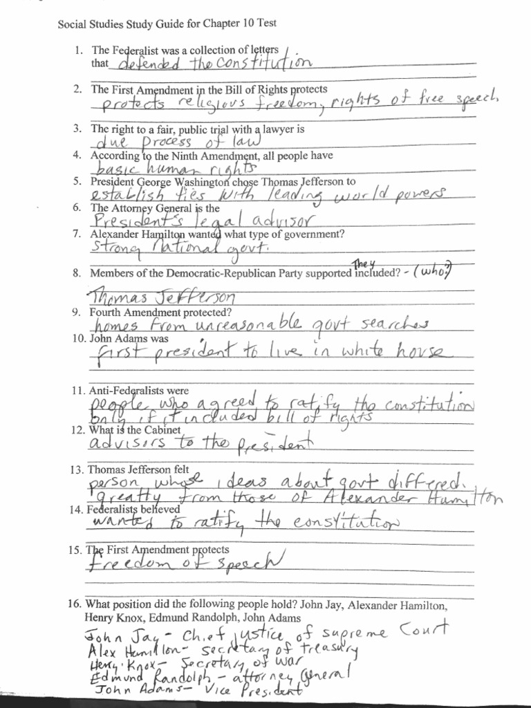 Chapter 10 Study Guide | PDF