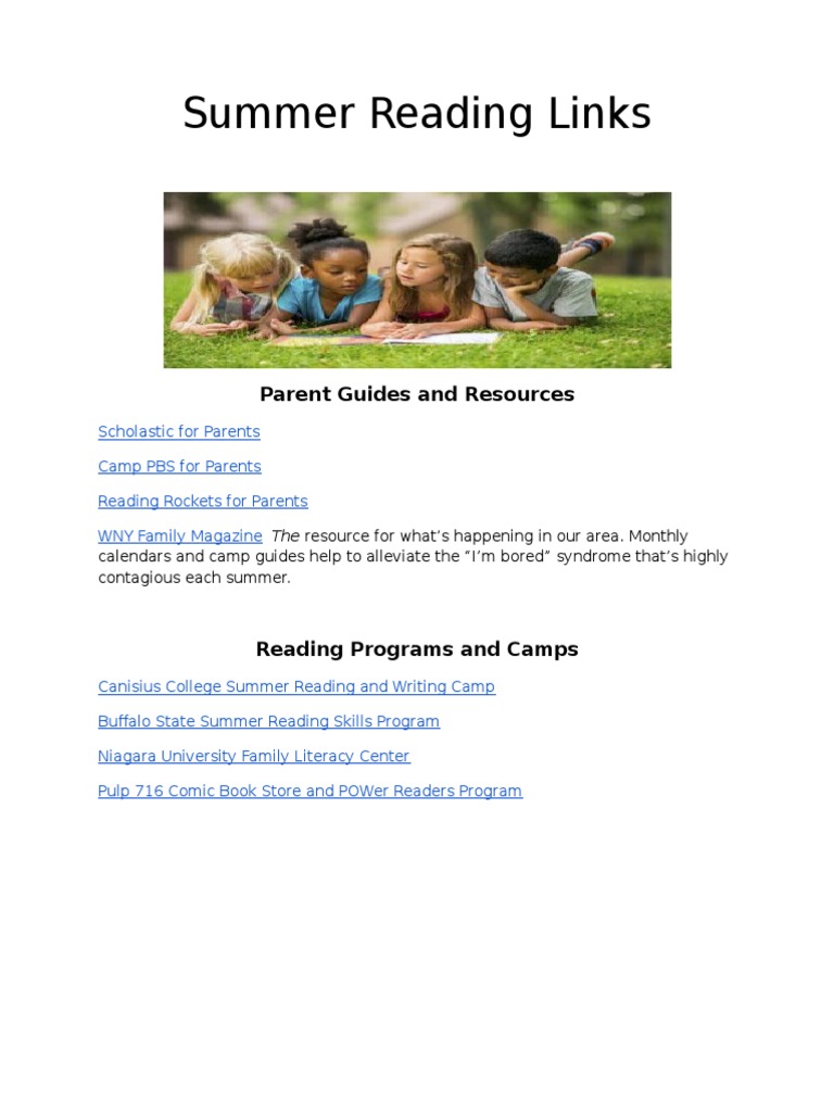 Summer Reading Resources for Parents | PDF