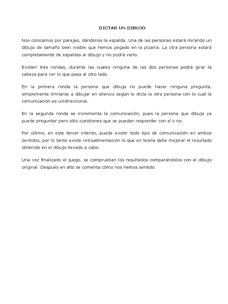 Dinamica Dictar Dibujo | PDF