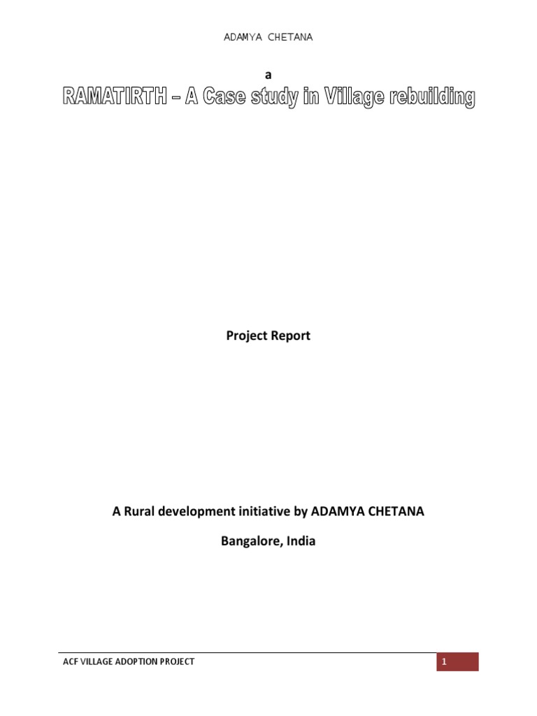 Adamya Chetana: Acf Village Adoption Project | PDF | Biogas | Waste