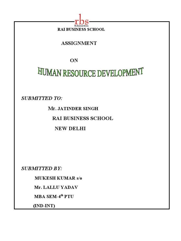 Human Resource Development | PDF | Learning | Teachers
