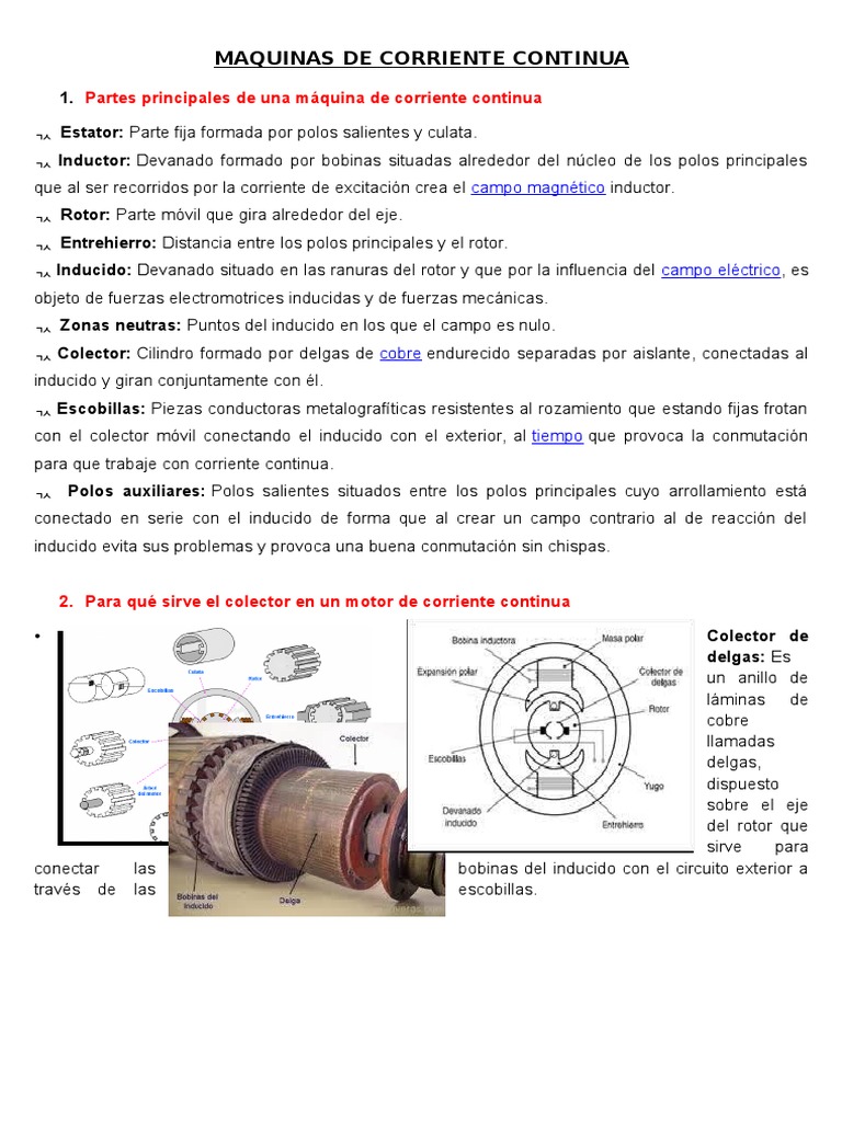 Maquinas de Corriente Continua | PDF | Inductor | Corriente eléctrica