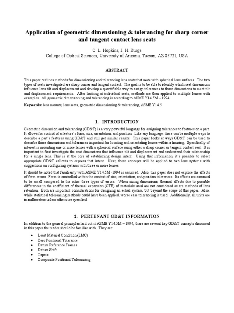 Hopkins 2011 | PDF | Lens (Optics) | Angle