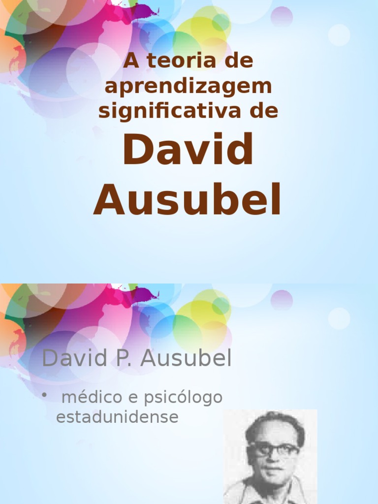 Ausubel - Aprendizagem Significativa. | PDF | Luz | Aprendizado