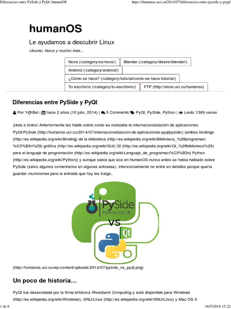 Diferencias Clave entre PySide y PyQt | PDF | Software libre | Programación de computadoras