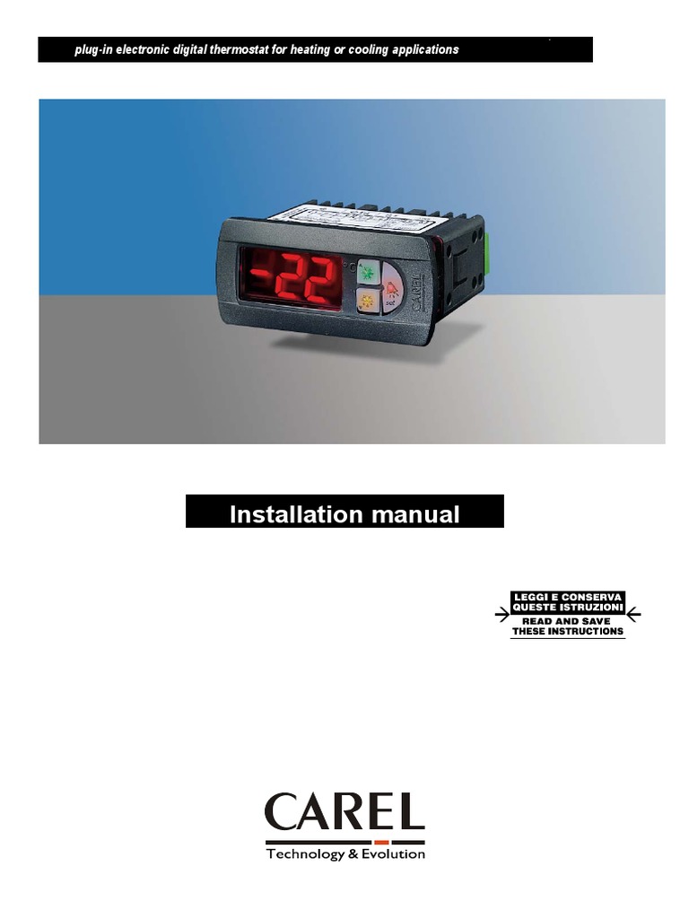 Installation Manual: Plug-In Electronic Digital Thermostat For Heating or Cooling Applications ...