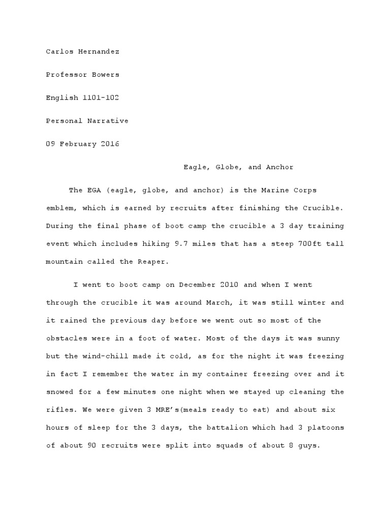 Personal Narrative | PDF | Military Of The United States | Military