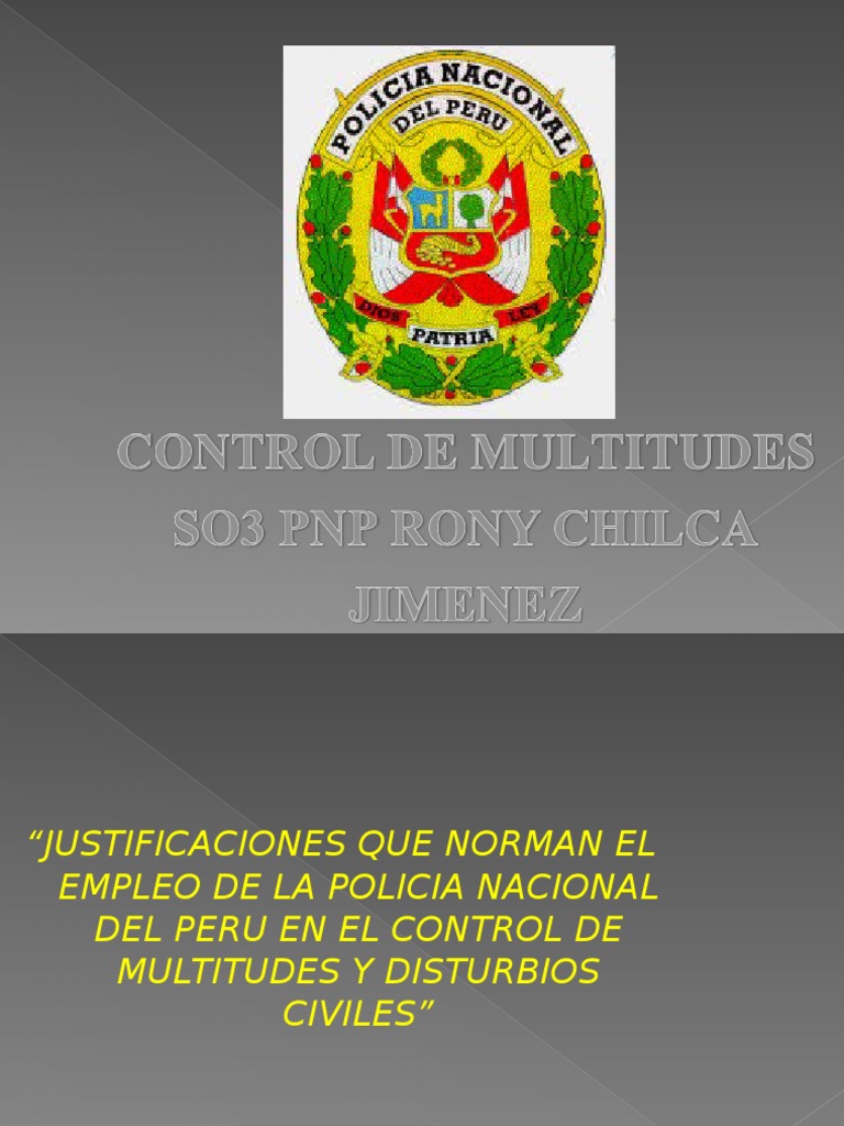 Control de Multitudes | PDF | Policía | Doctrina de Políticas Públicas