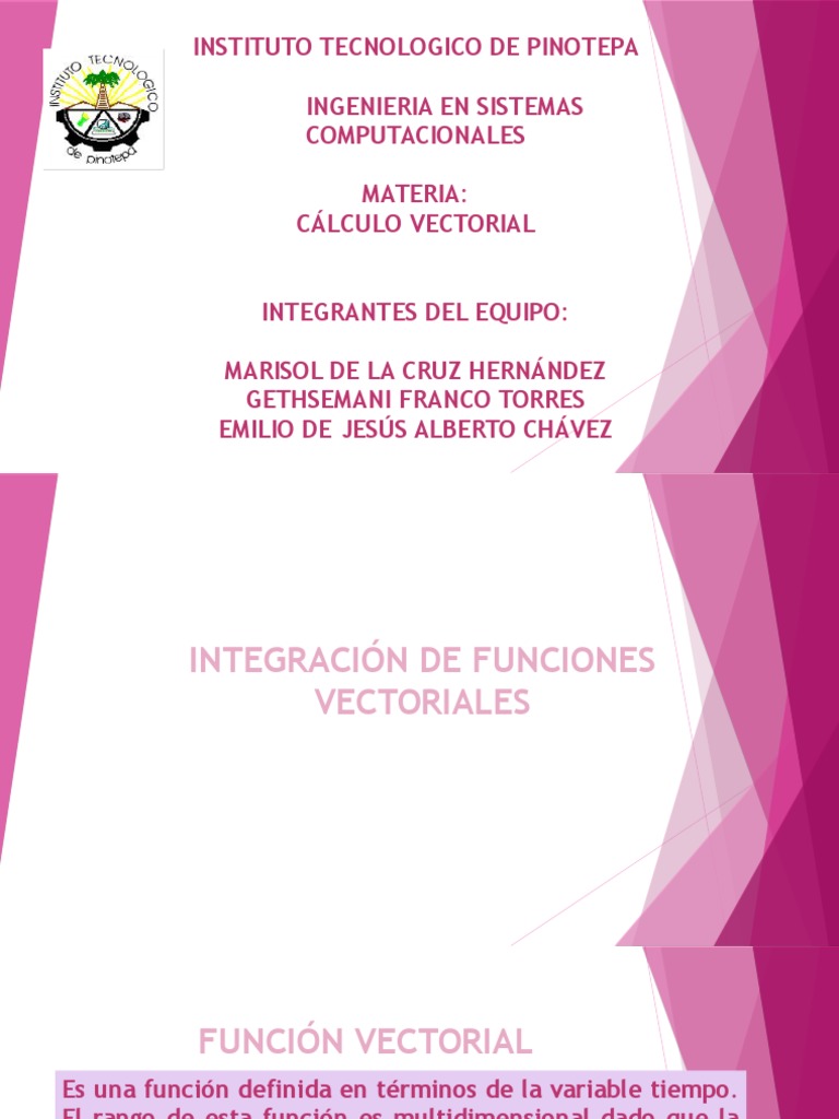 Integracion de Funciones Vectoriales | PDF | Integral | Vector Euclidiano