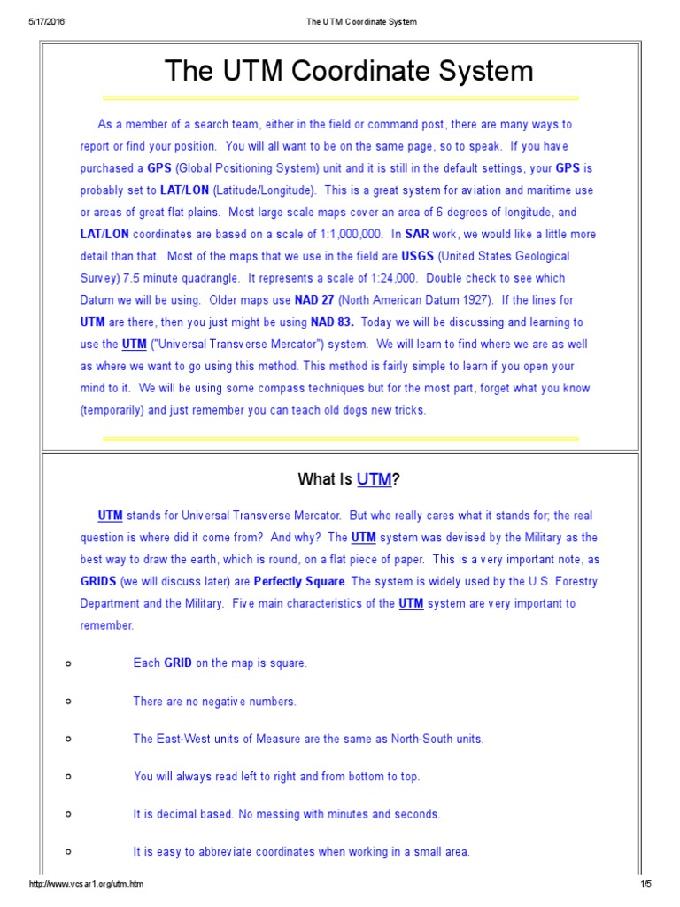The UTM Coordinate System | PDF | Latitude | Physical Geography