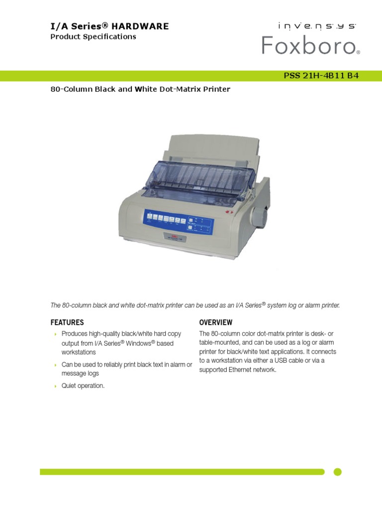 21h4b11b4 80-Column Black and White Dot-Matrix Printer | PDF | Printer ...