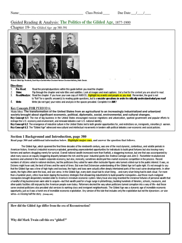 Guided Reading AMSCO Chapter 19 - Edited | PDF | Gold Standard ...