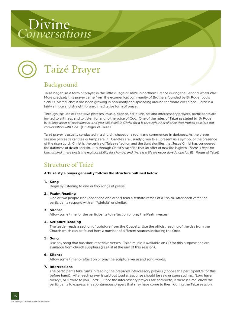 Taizé Prayer | PDF | Prayer | Lord's Prayer