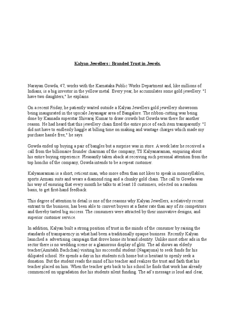 Case Let | PDF | Jewellery | Mergers And Acquisitions